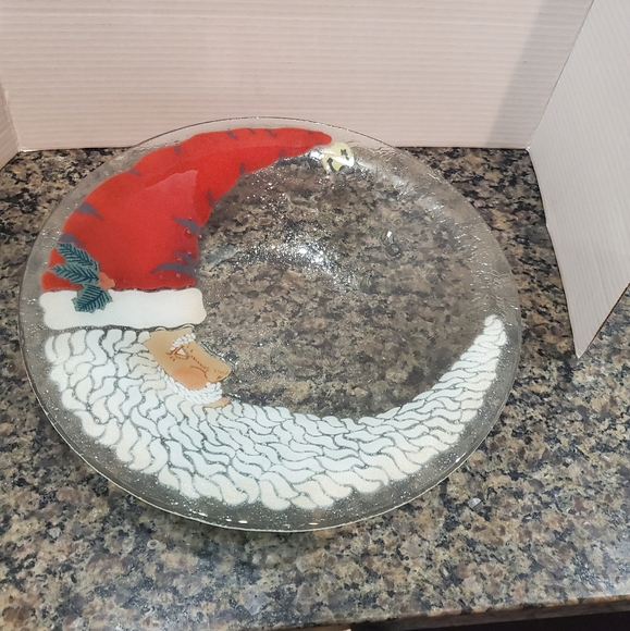 Peggy Karr | Holiday | Peggy Karr Santa Fused Glass Plate | Poshmark